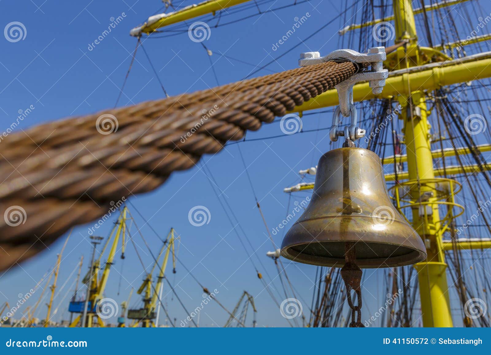 Tall ship alarm bell stock photo. Image of deck, frigate - 41150572