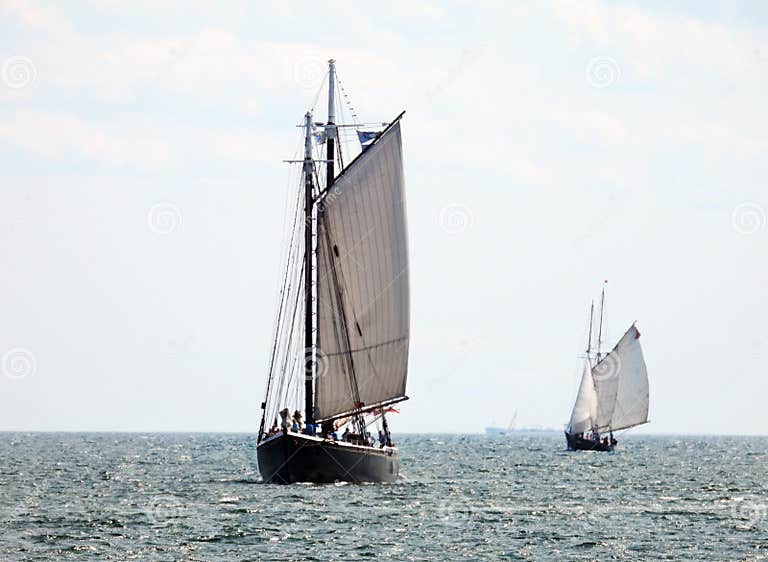 Schooner Ships Cruising in Gloucester Bay Editorial Image - Image of ...