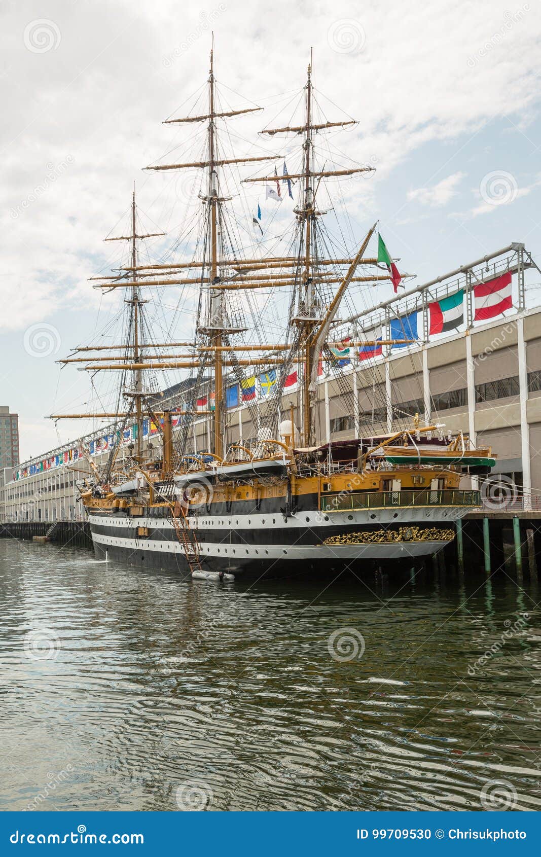 Tall Ship Docked in Port in Boston MA USA Stock Photo - Image of ...