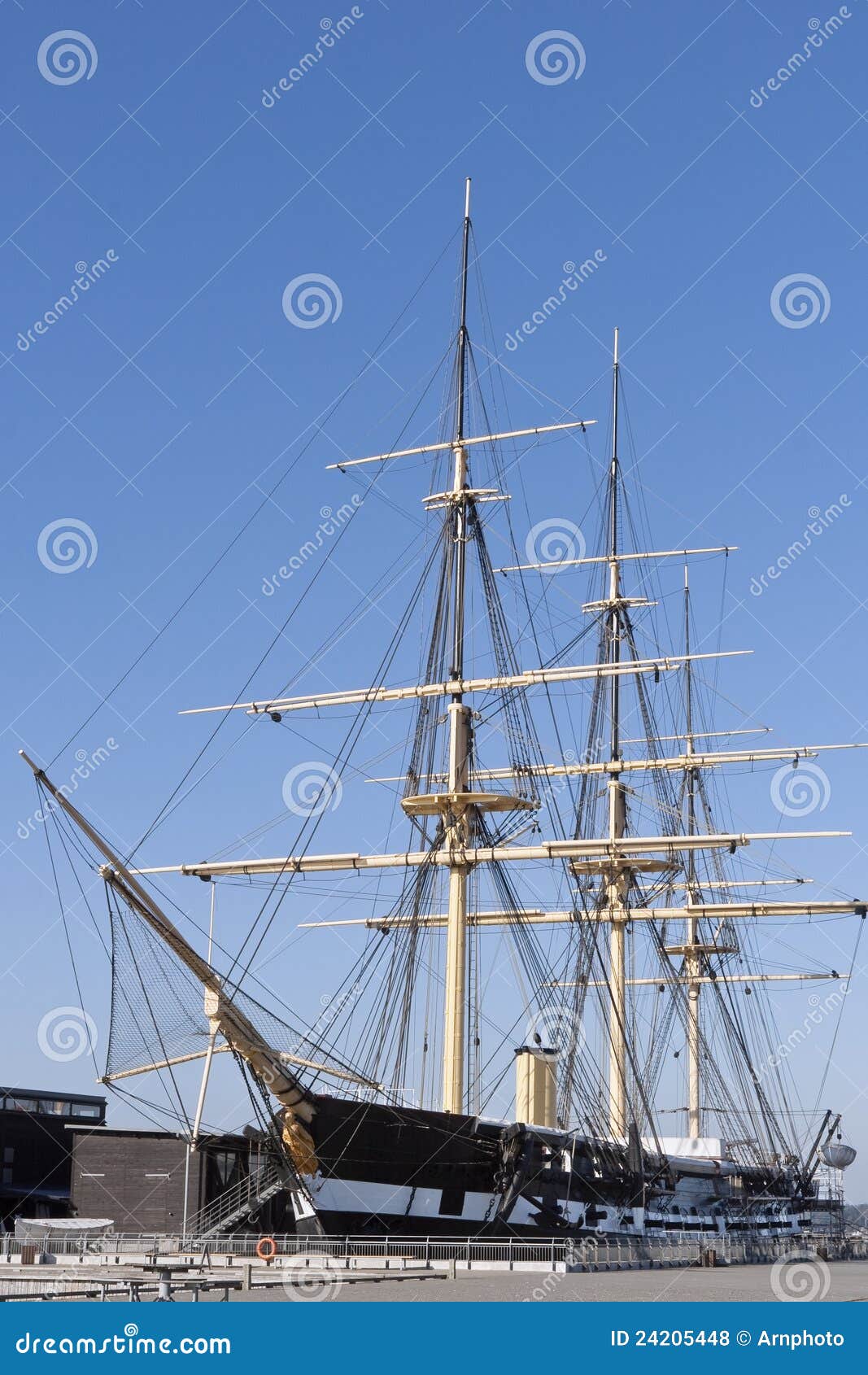 Tall Ship in Dry Dock stock photo. Image of ropes, boat - 24205448