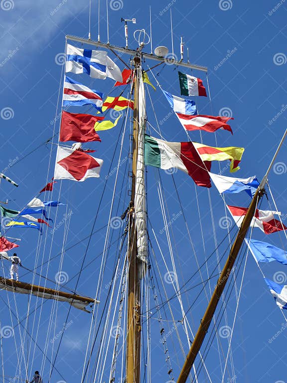 Tall Ship Flags stock photo. Image of rigging, tall, technology - 25285080