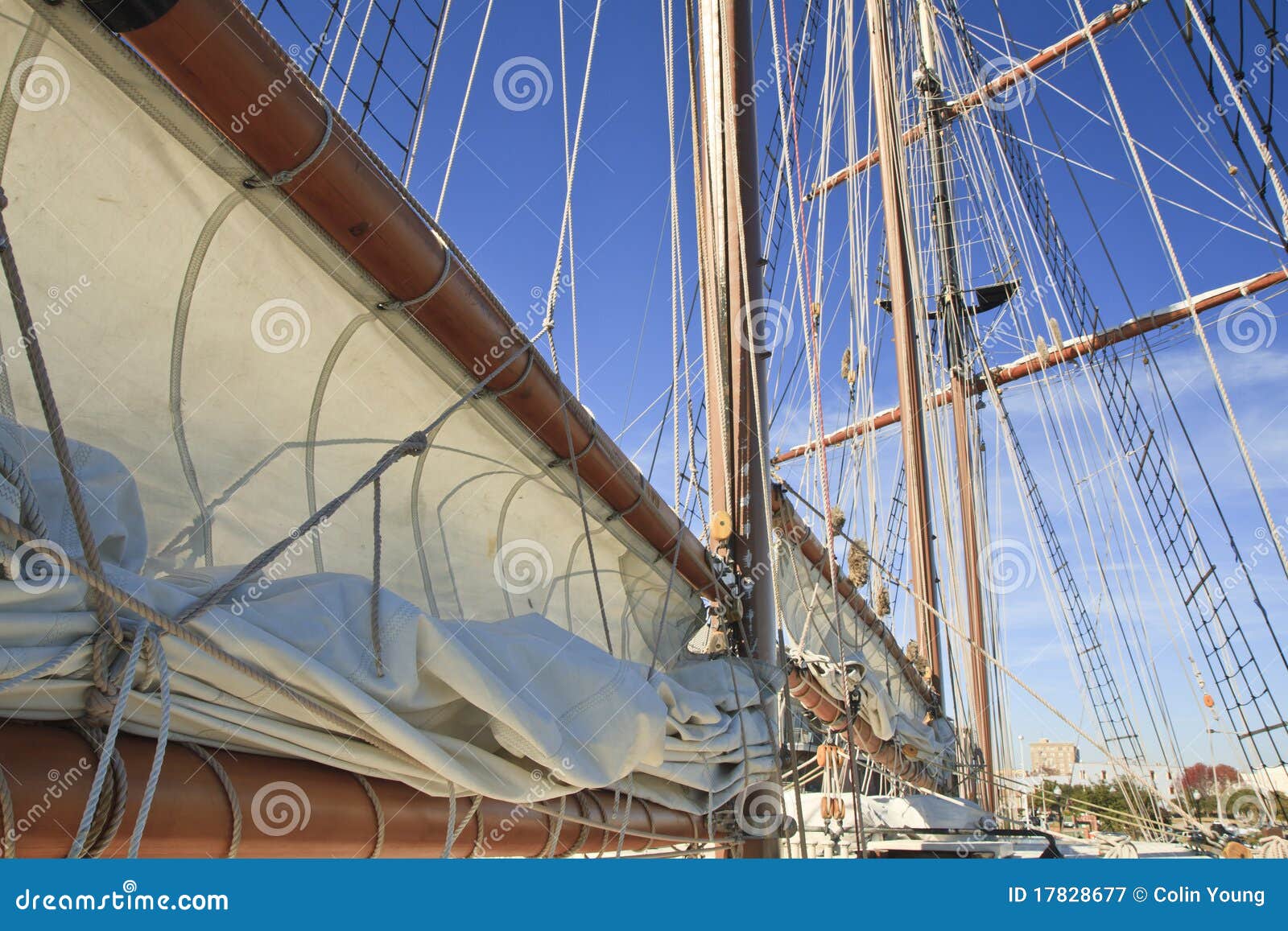 Tall Ship Furled Sails stock image. Image of boat, states - 17828677