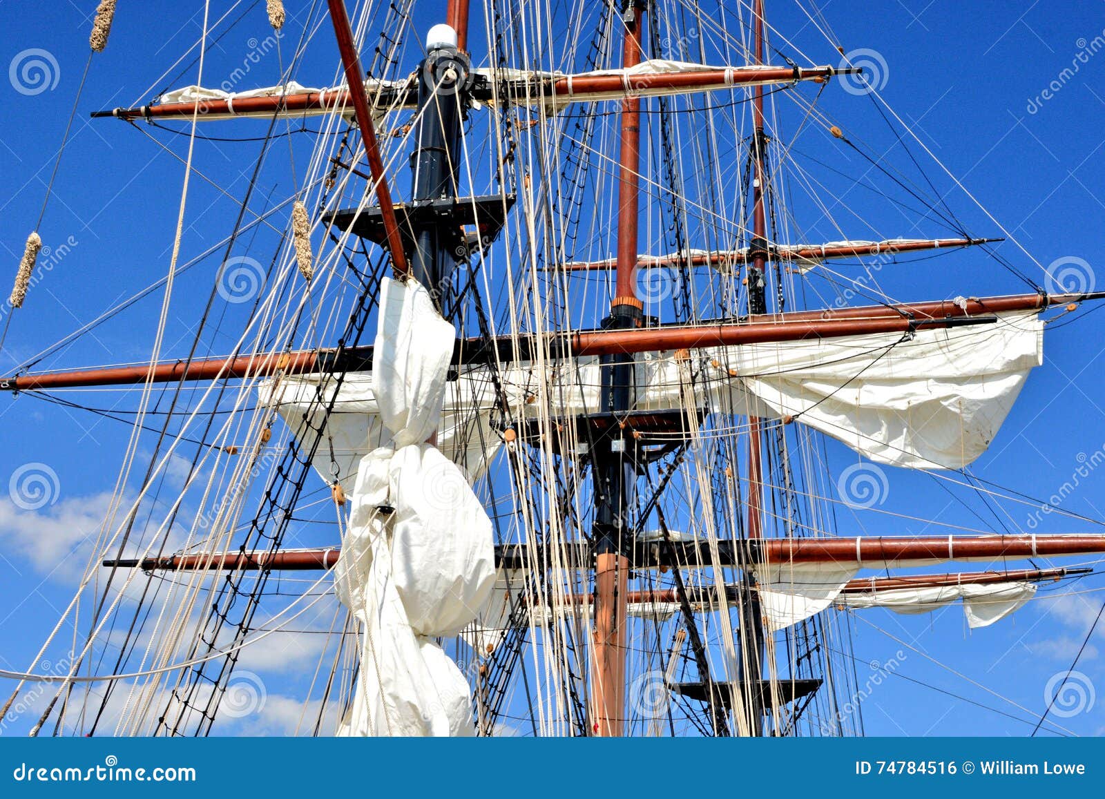 Tall ship masts stock photo. Image of rope, boat, oceangoing - 74784516