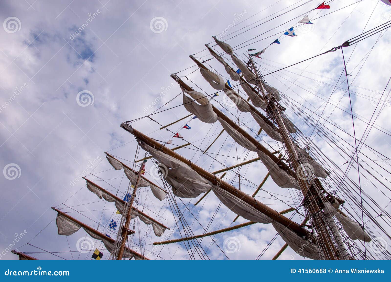 Tall ship masts stock photo. Image of sailors, ship, wind - 41560688