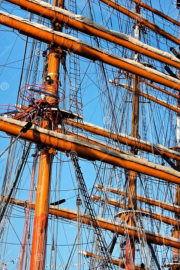 Tall Ship Rigging, Masts and Spars Stock Photo - Image of spar, journey: 21163344