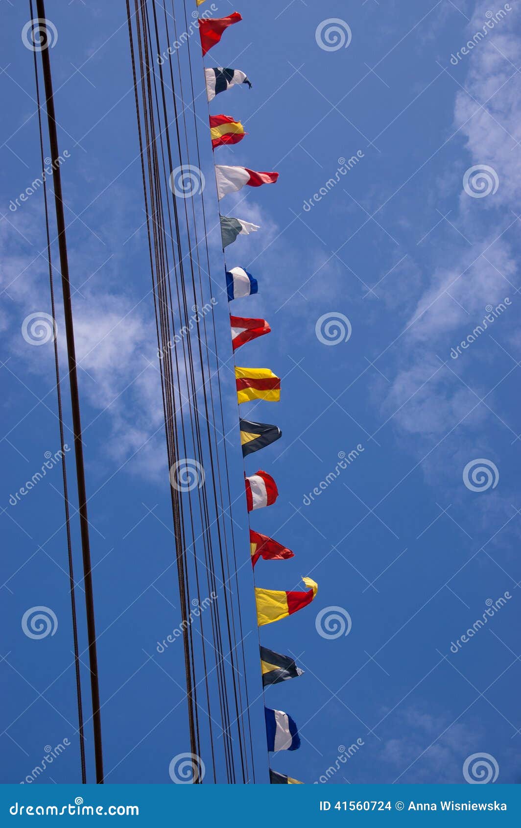 Tall Ship Ropes and Signal Flags Stock Photo - Image of wood, rope ...