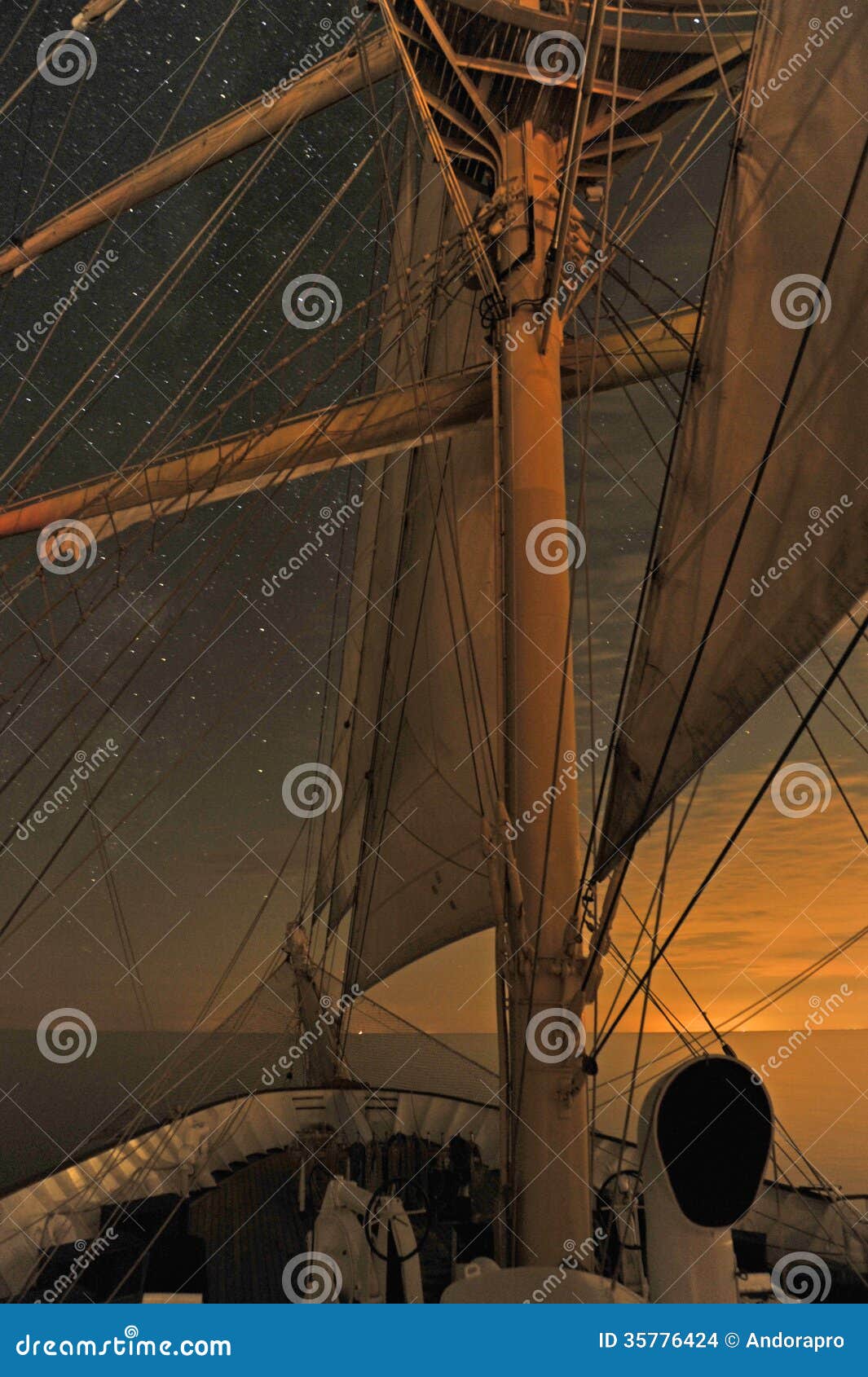 A Tall Ship Under the Stars Stock Photo - Image of ocean, ship: 35776424