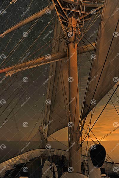 A Tall Ship Under the Stars Stock Photo - Image of ocean, ship: 35776424