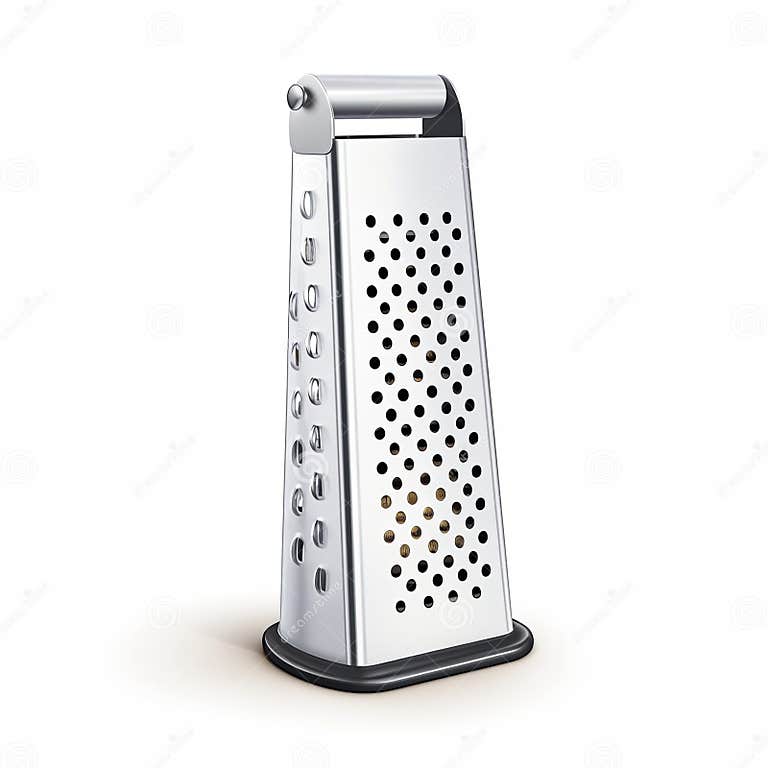 Tall Silver Cheese Grater Isolated on a White Background with ...
