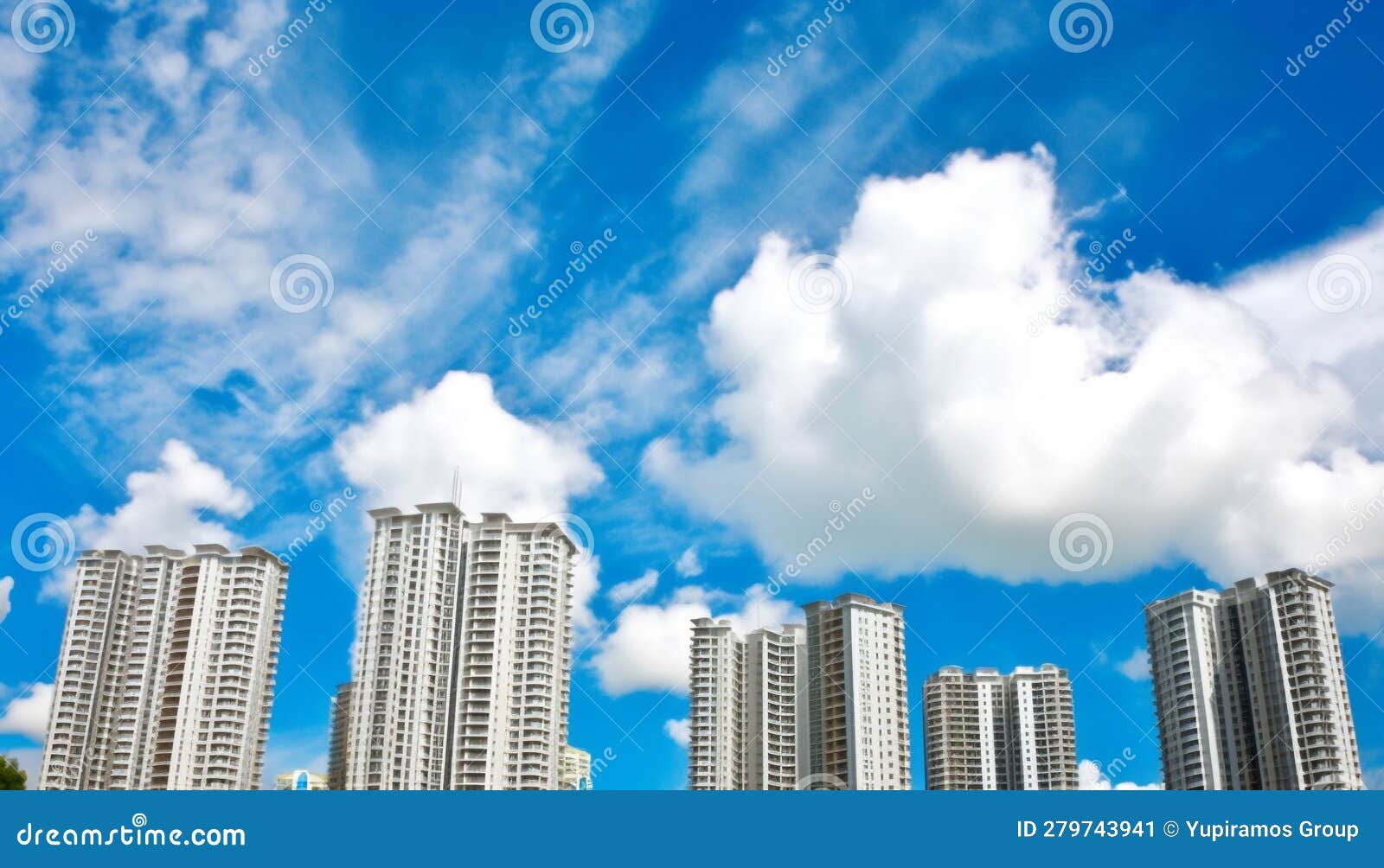 Tall Skyscraper, Balcony with Panoramic Cityscape, Modern Steel ...