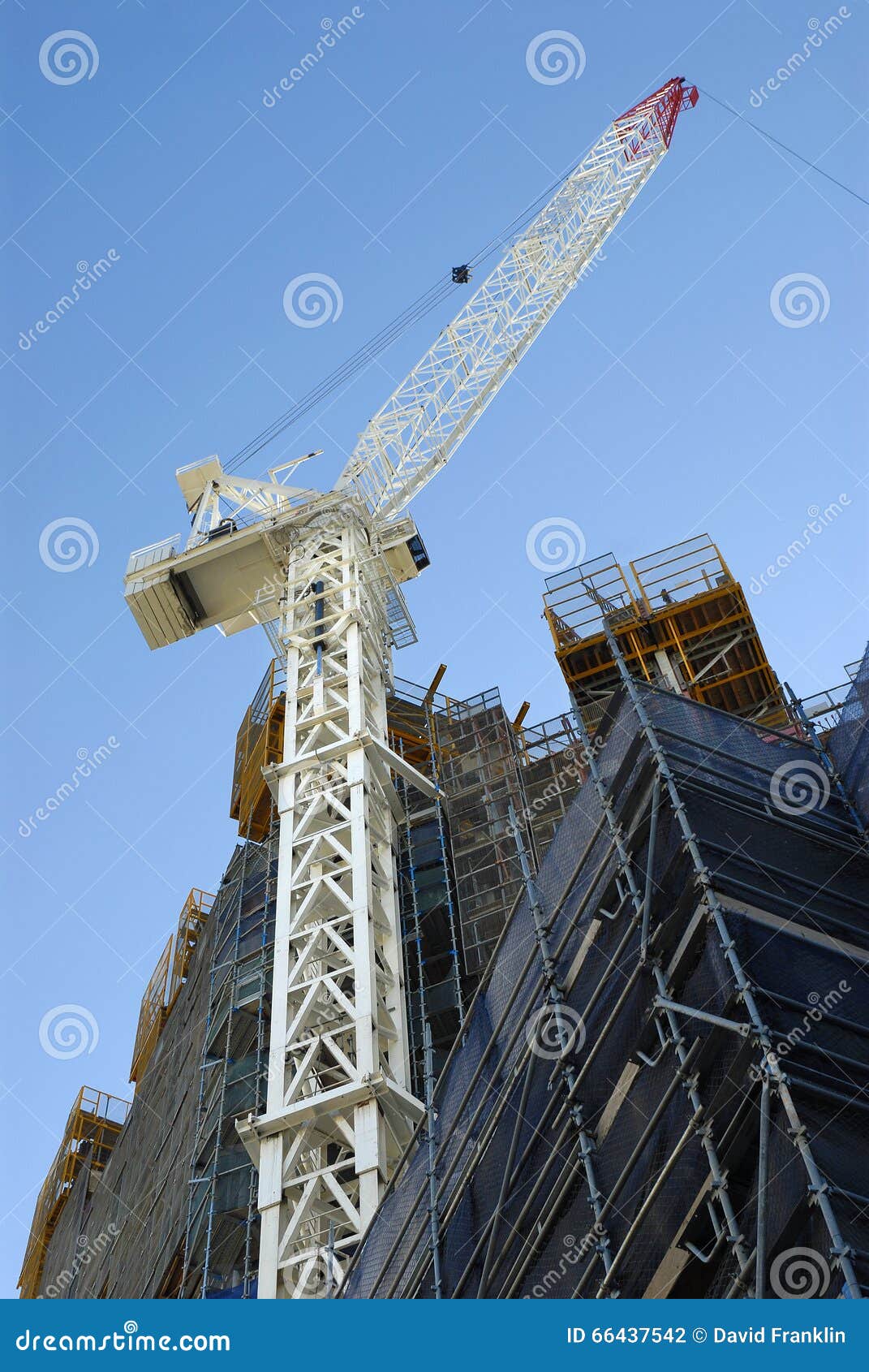 Tall Skyscraper High Rise Building Construction with Crane Stock Photo ...
