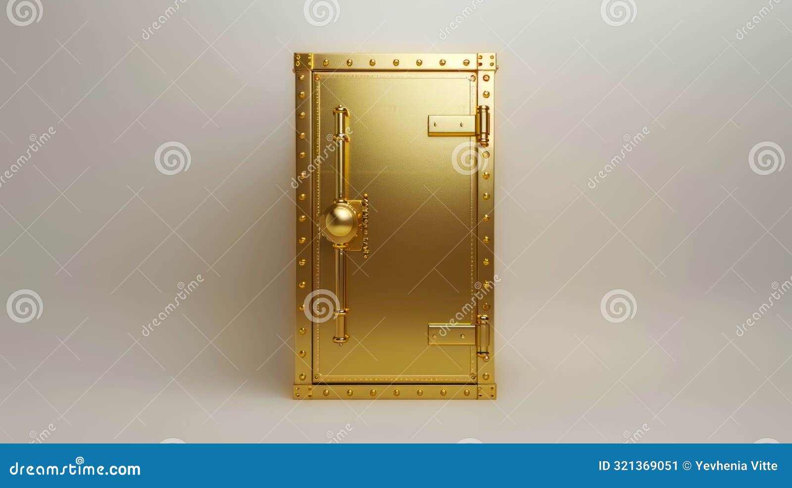 Tall Solid Gold Safe Vault Door. Generative Ai. Royalty-Free Cartoon ...