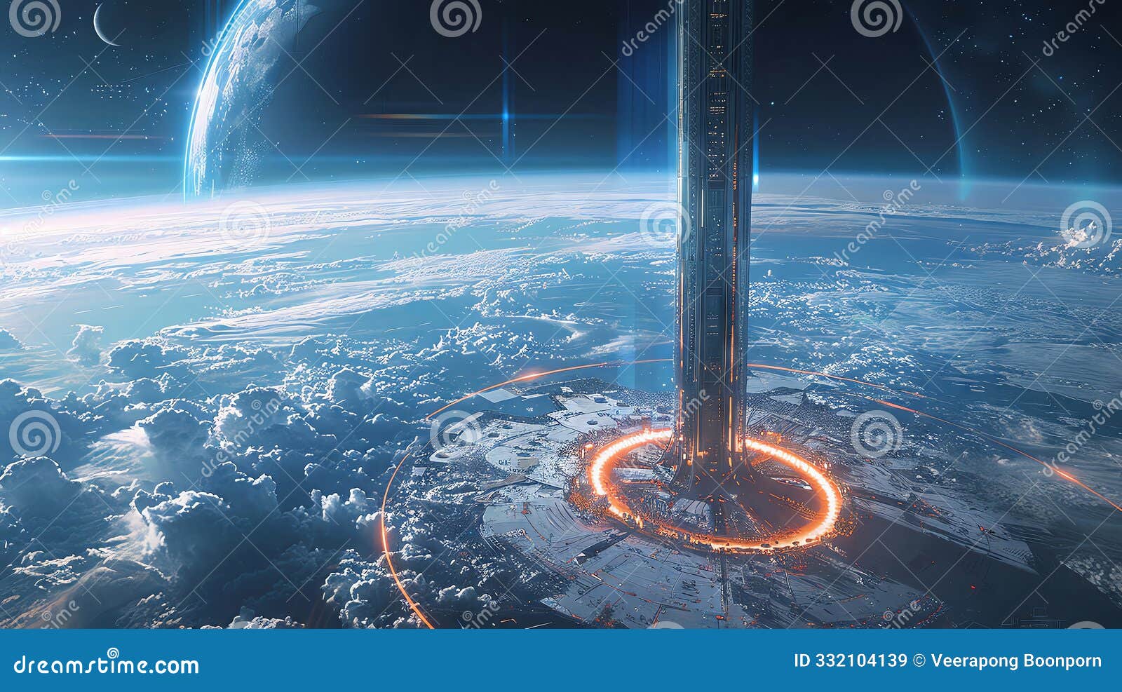 Space Elevator Logo Design. Non-rocket Space Launch Vector Design ...