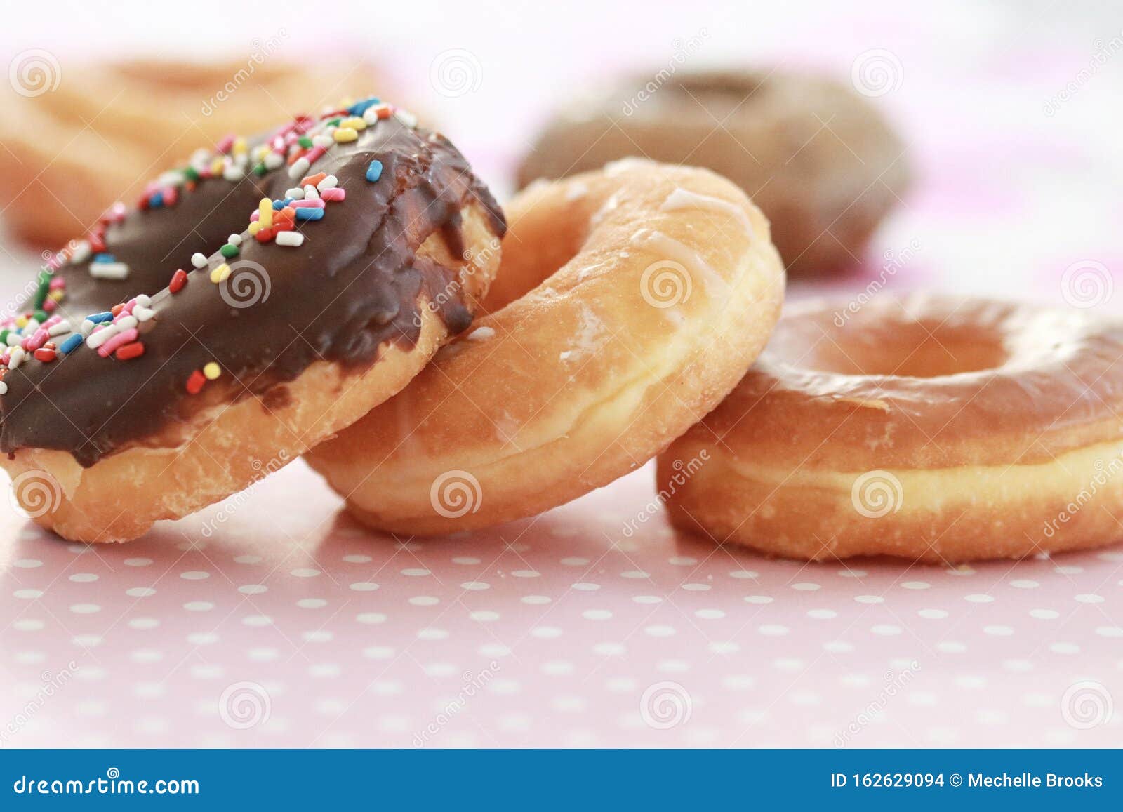 Stacked donuts stock photo. Image of cake, sugar, chocolate - 162629094
