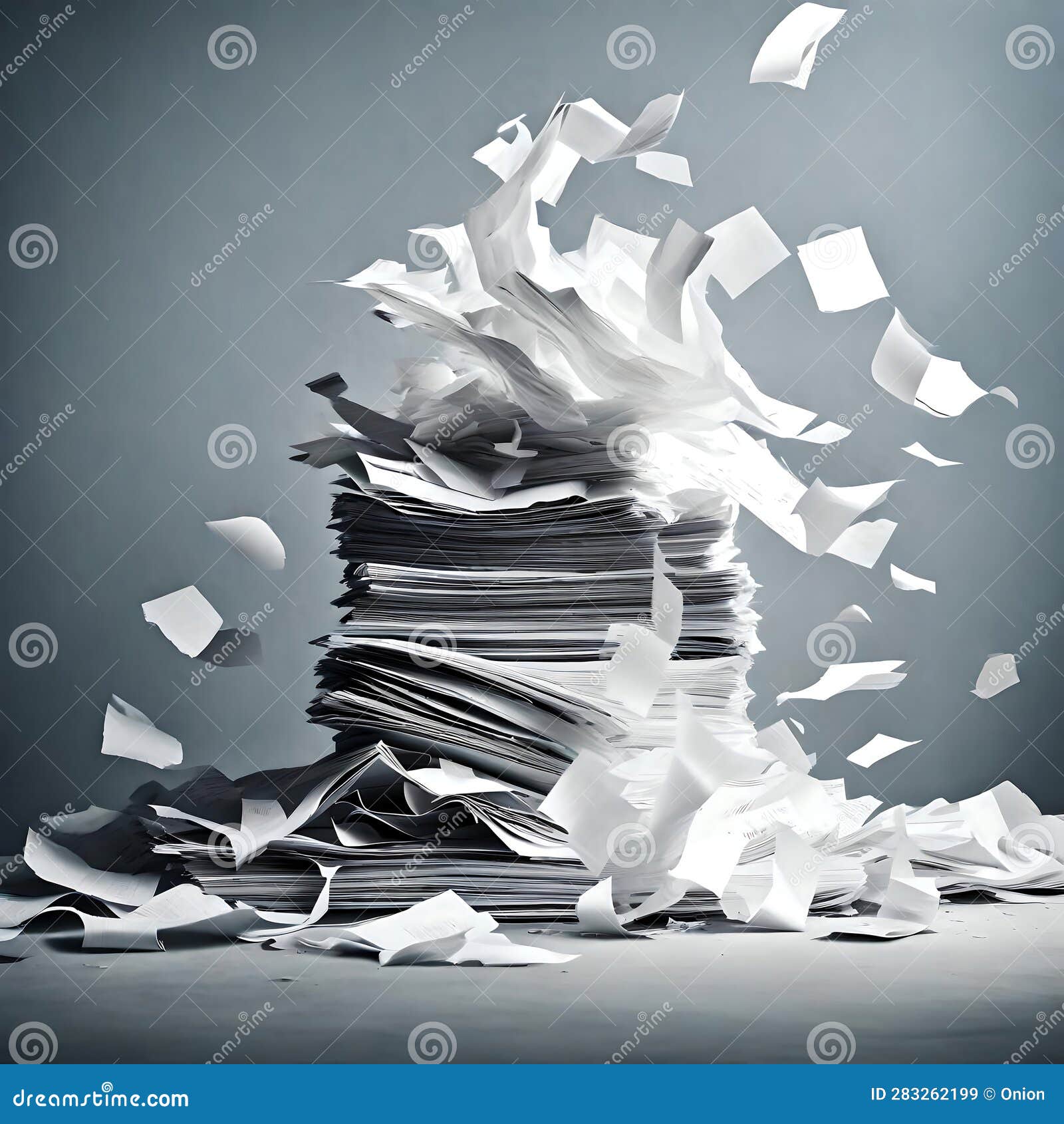 Stack of Papers Being Blown Away - Ai Generated Image Stock ...