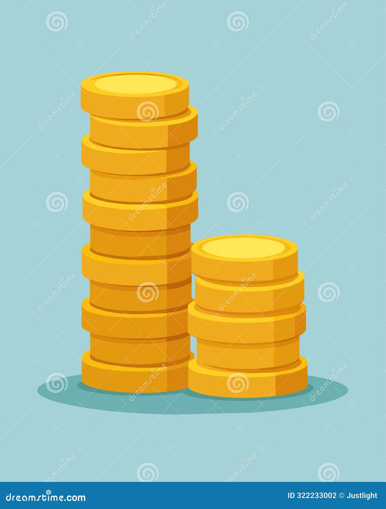 A Tall Stack of Shining Gold Coins a Visual Representation of the Value ...