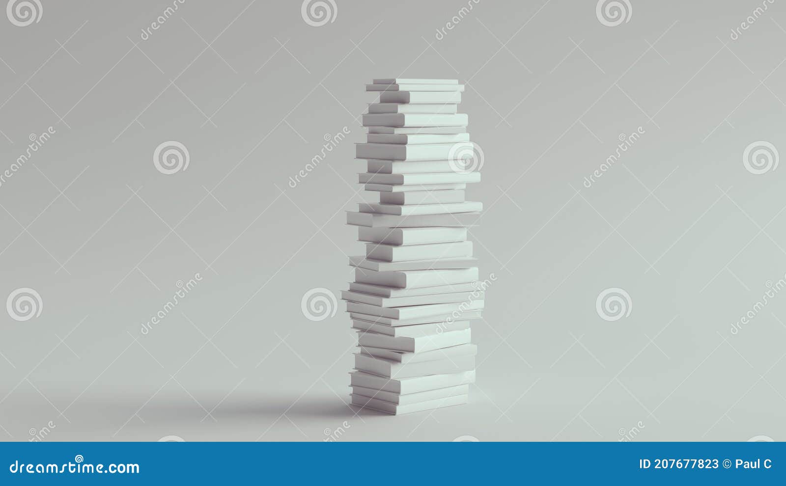 Tall Stack of White Books stock illustration. Illustration of empty ...