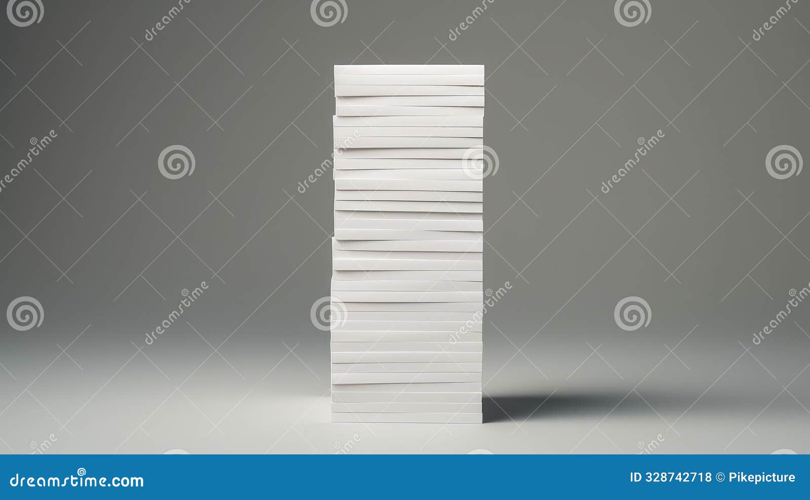 Tall stack of white paper stock illustration. Illustration of elegant ...