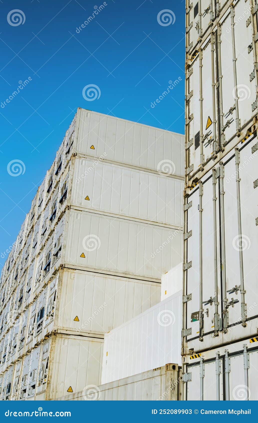 Tall Stacks of Shipping Containers Stock Image - Image of shipment ...