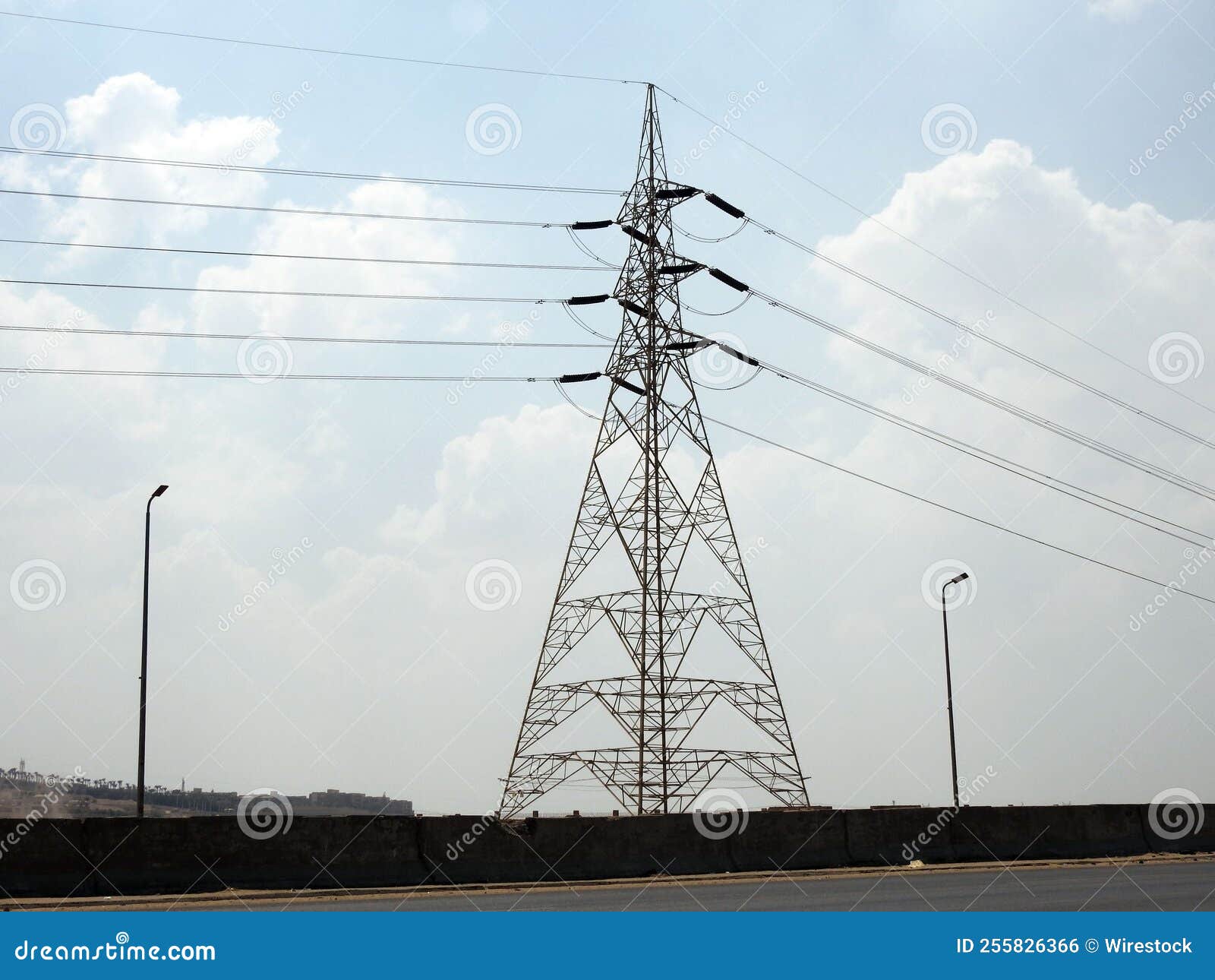 Tall Steel Lattice Transmission Tower Stock Photo - Image of energy ...