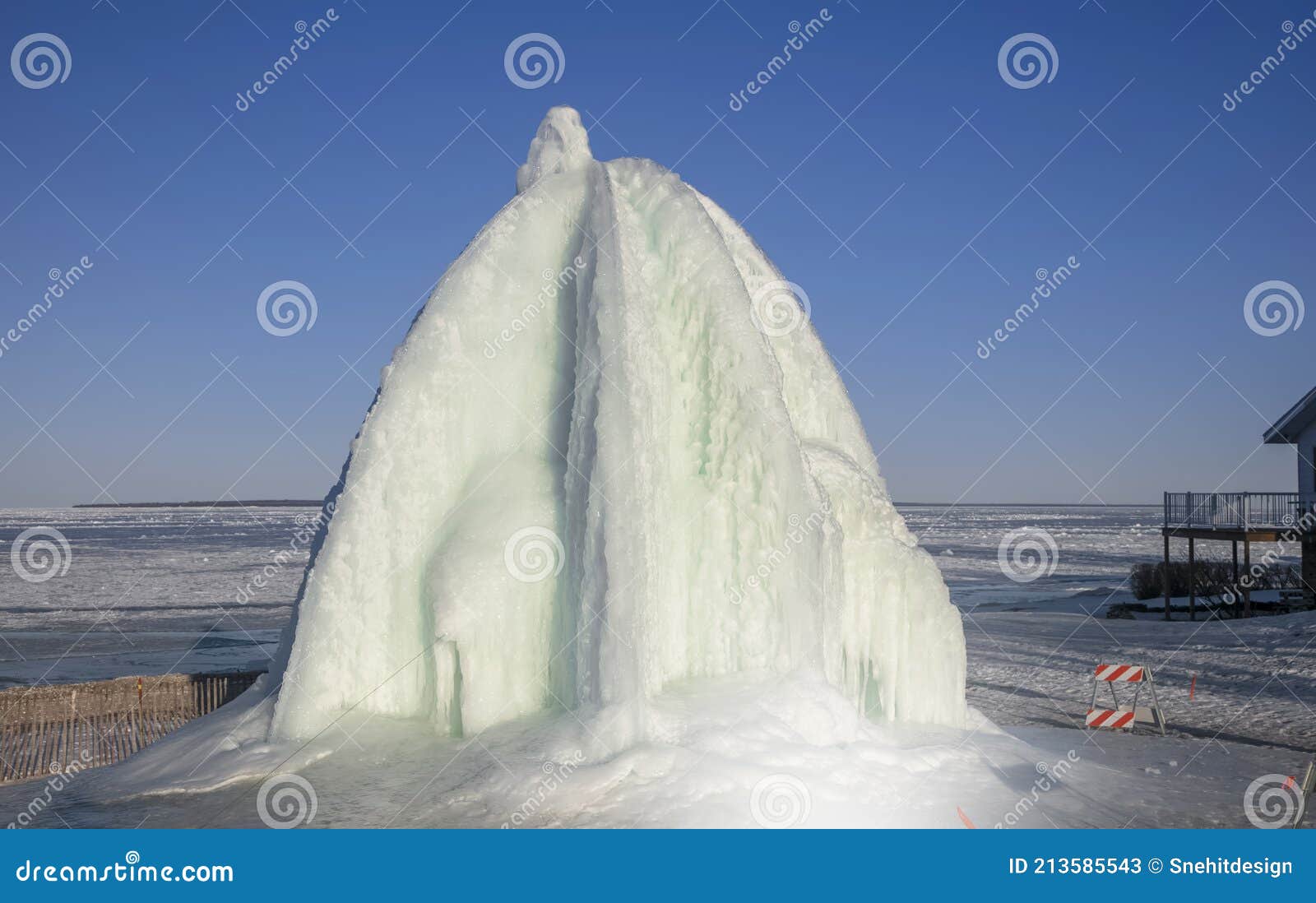 Tall Structure Created with Ice Sculpting Stock Image - Image of ...