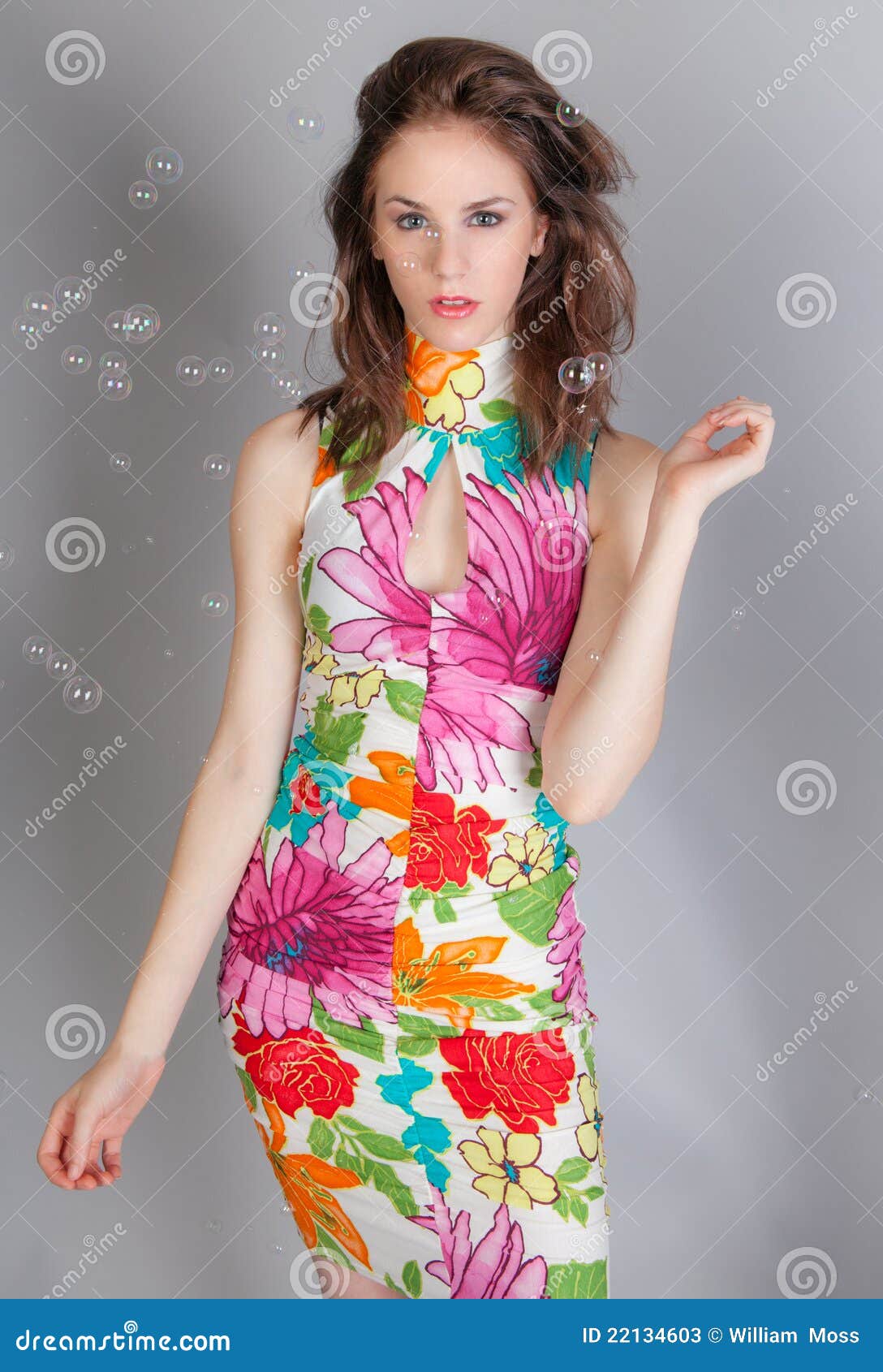 Tall, Thin Model With Bubbles Stock Photos - Image: 22134603