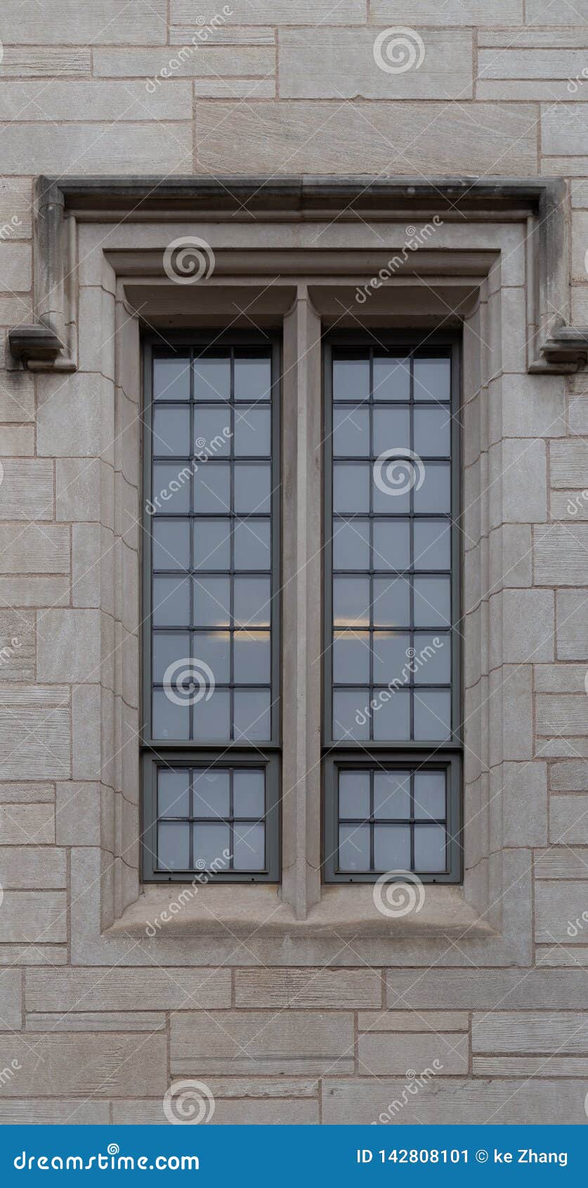 Tall Thin Window on Old Cement Brick Building Stock Image - Image of ...