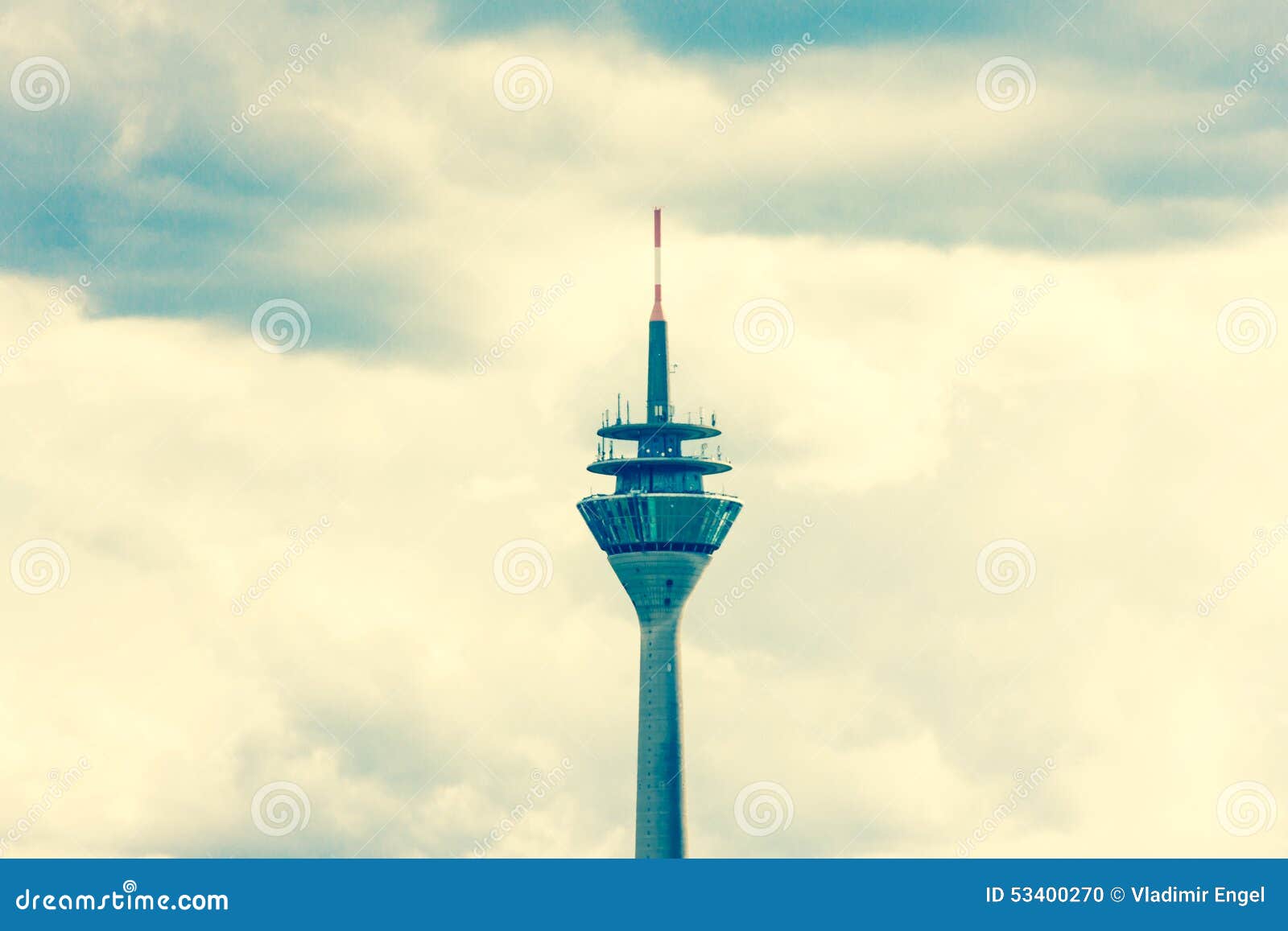 Tall Tower Building Sky Storm Clouds Germany Stock Photo - Image of ...