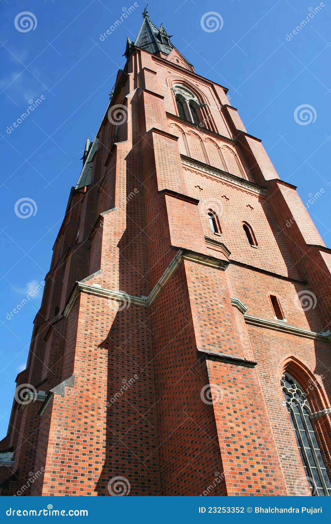 A tall tower of church stock photo. Image of black, facade - 23253352