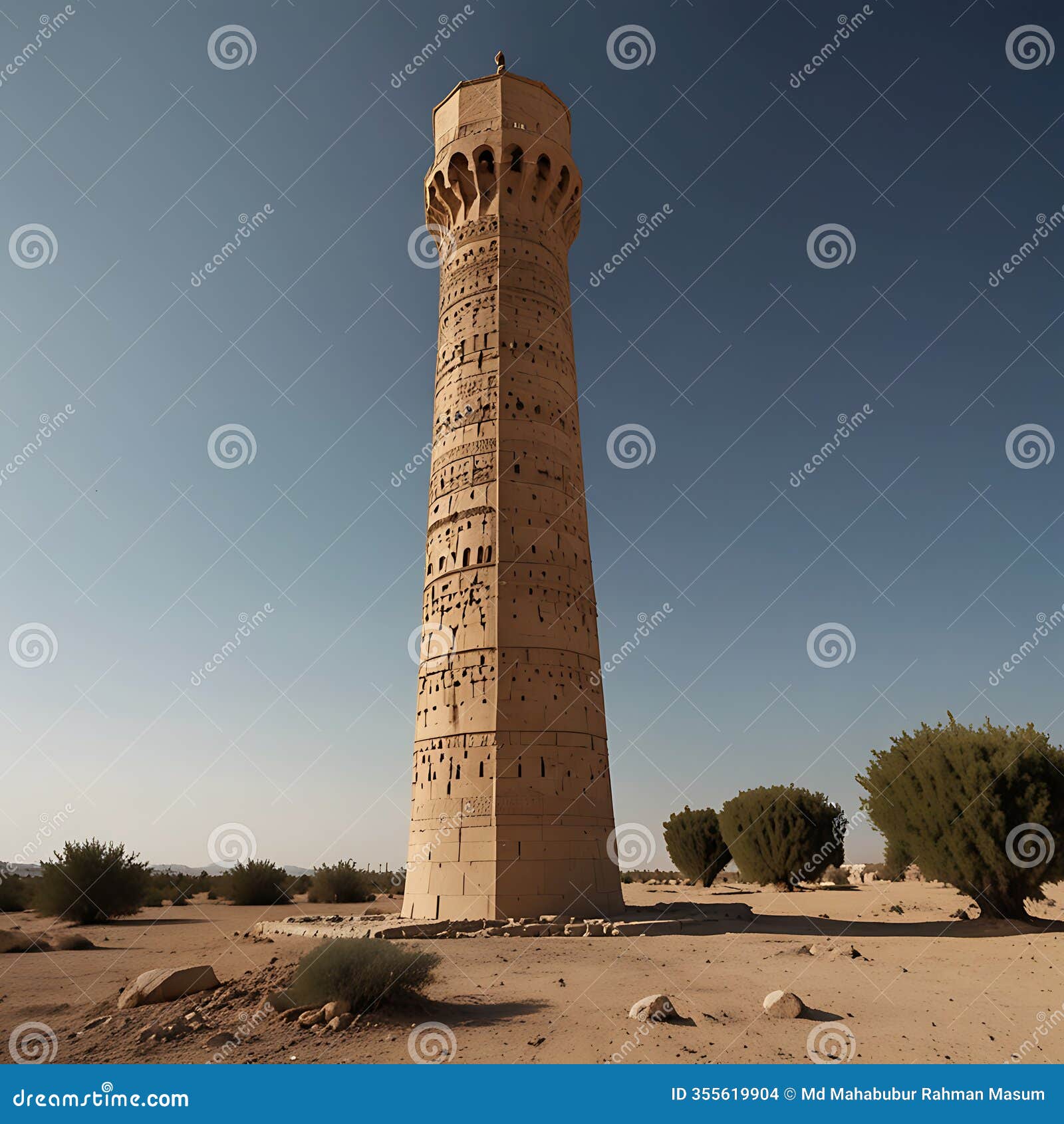 A tall tower stands alone stock illustration. Illustration of location ...