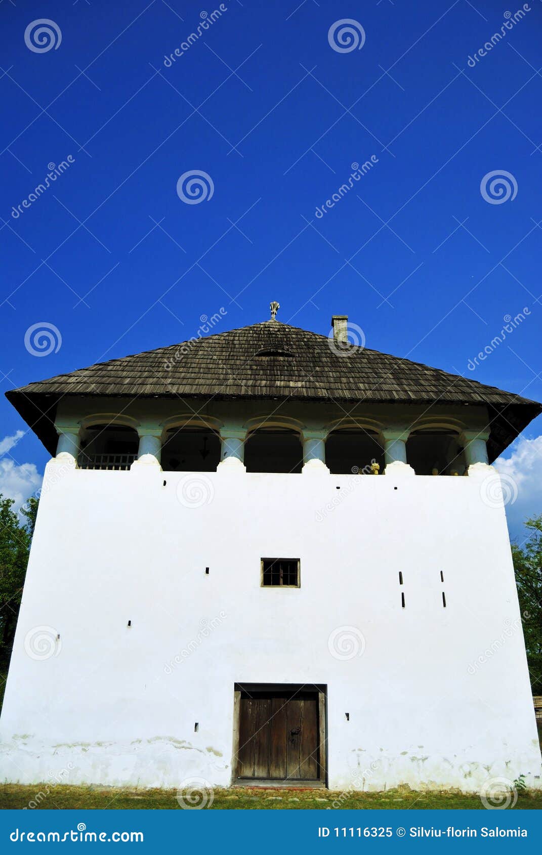 Tall Traditional Romanian Building Stock Image - Image of postcard ...