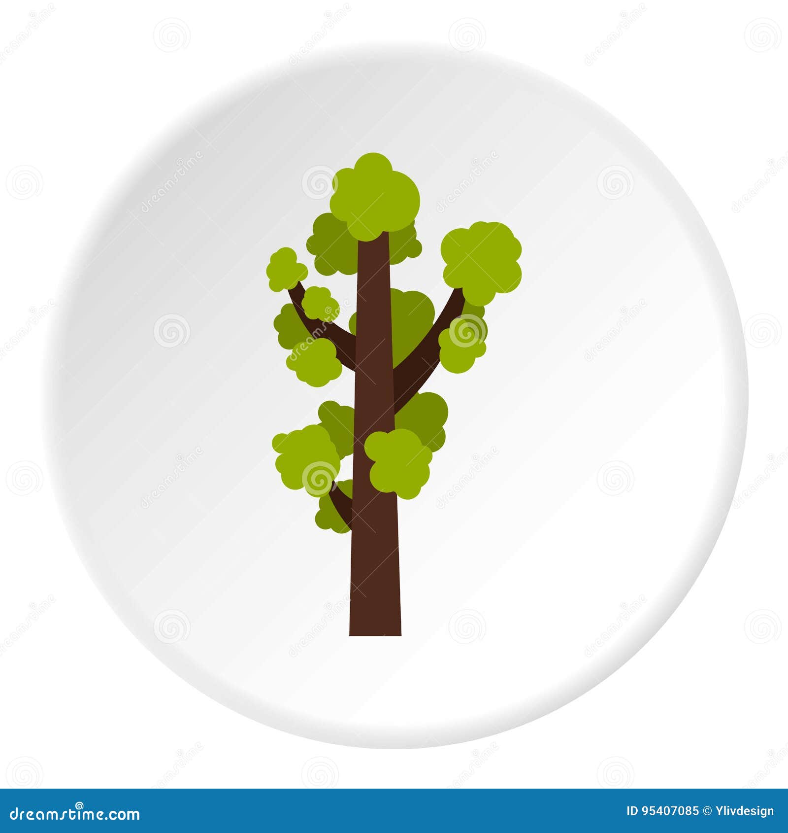 Tall tree icon circle stock vector. Illustration of environmental ...