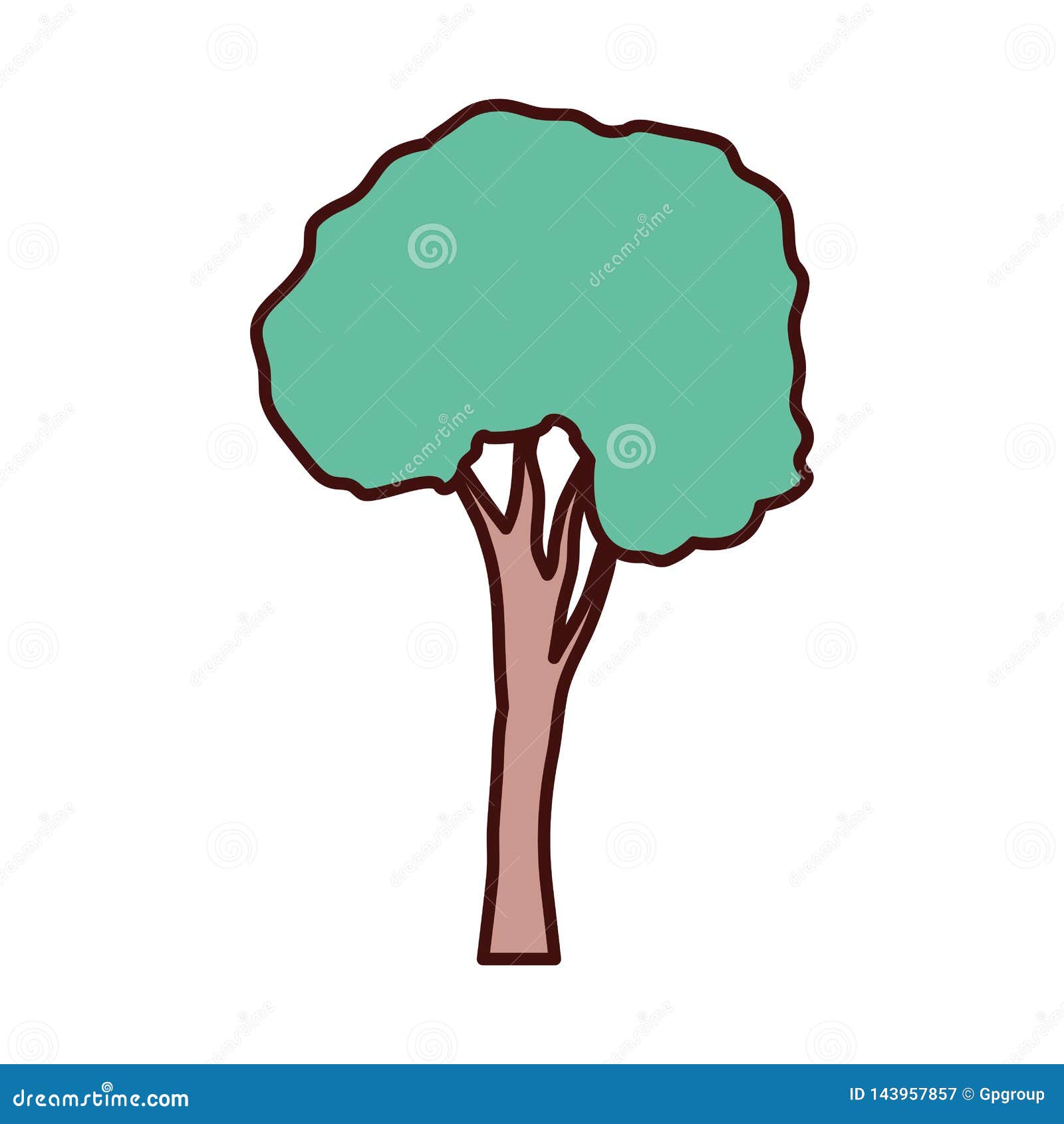 Tall tree isolated icon stock vector. Illustration of plant - 143957857