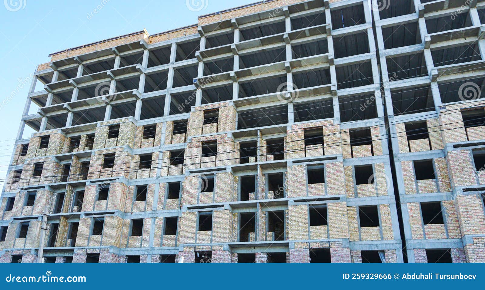 A Tall, Unfinished Brick Building Stock Photo - Image of house ...
