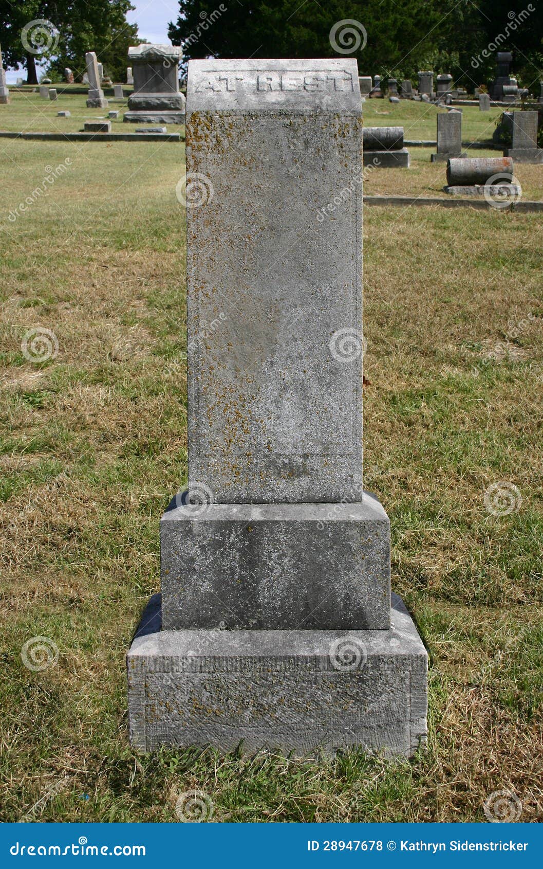 Tall Upright Old Tombstone At Rest Royalty Free Stock Photos - Image ...