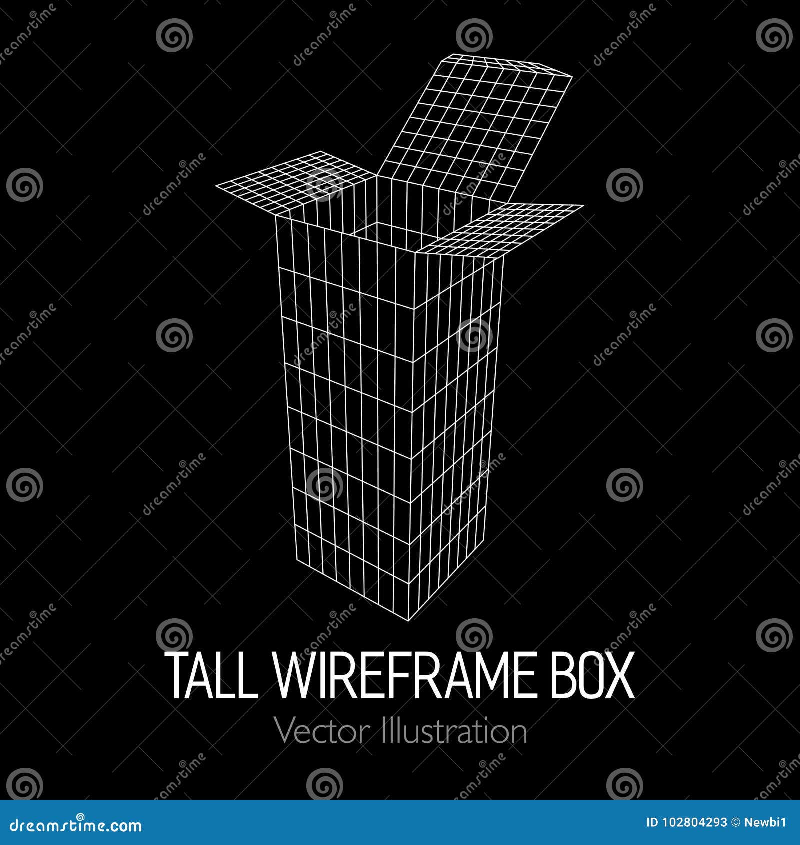 Tall Vertical Rectangle Box Stock Vector - Illustration of front, close ...