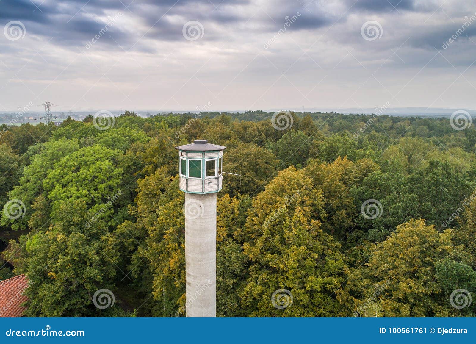 Tall Watch Tower in the Forest. Stock Image - Image of height ...
