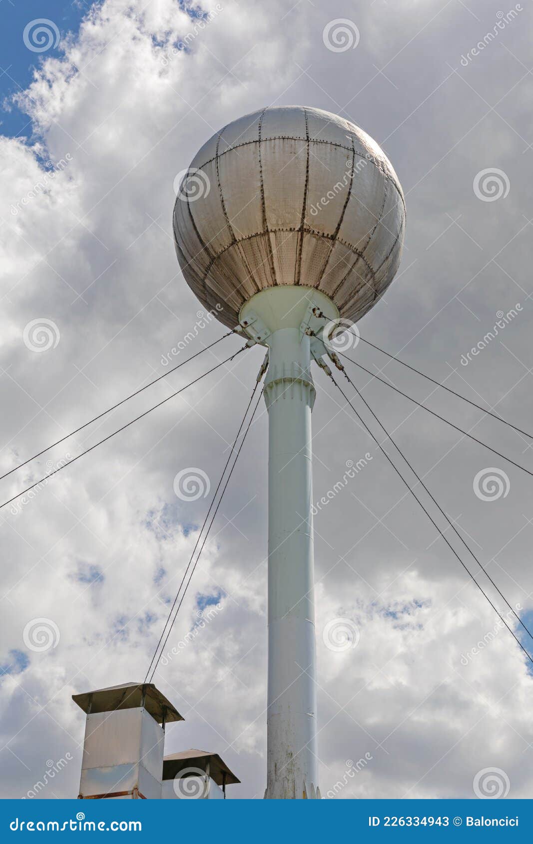 Tall Water Tower stock image. Image of shape, sphere - 226334943