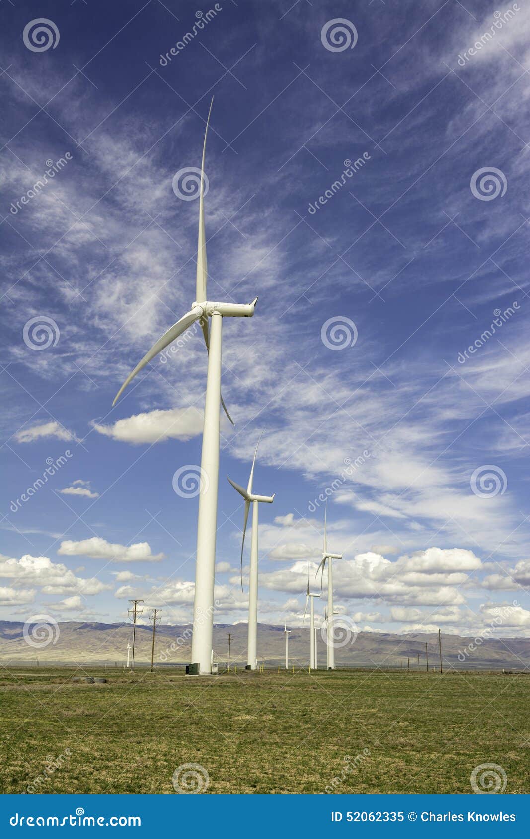 Tall Wind Generators and Clouds Stock Image - Image of electricity ...