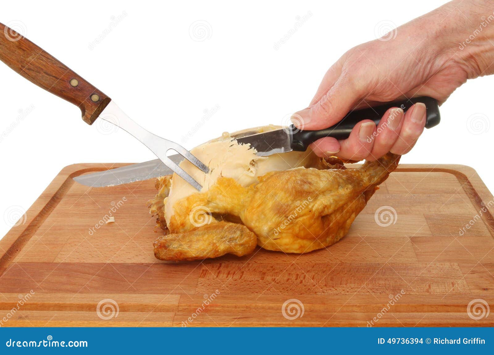 Talla Del Pollo De Carne Asada Foto de archivo - Imagen de asador ...