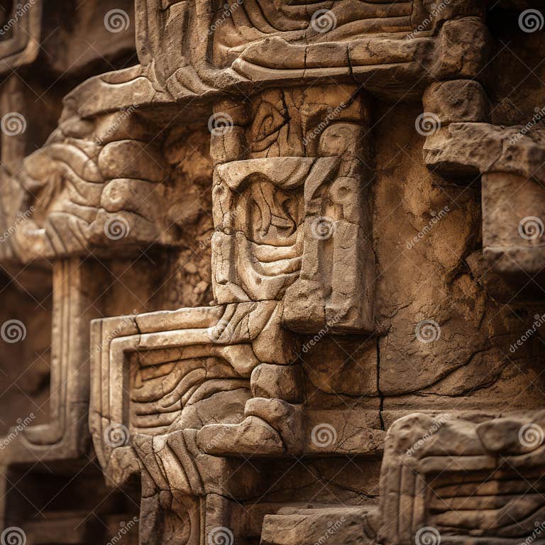 Tallados Antiguos En La Pared De Un Edificio Stock de ilustración ...