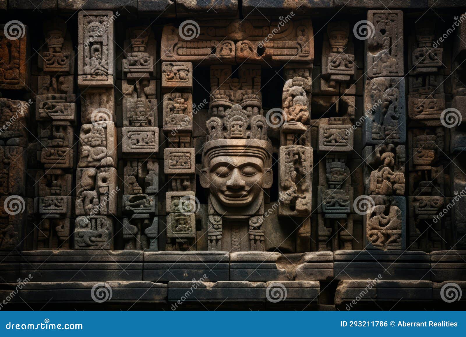 Tallados Antiguos En La Pared De Un Edificio Stock de ilustración ...
