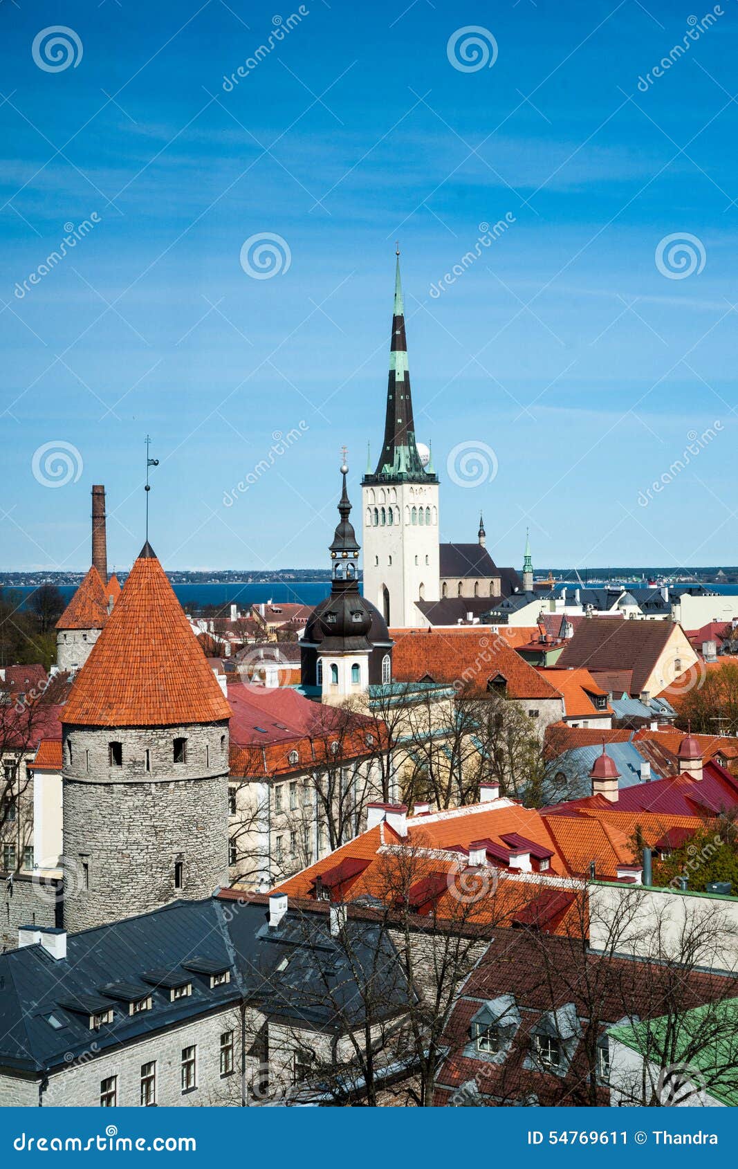 Tallinn, Estonia Old City View. Stock Image - Image of rooftop ...