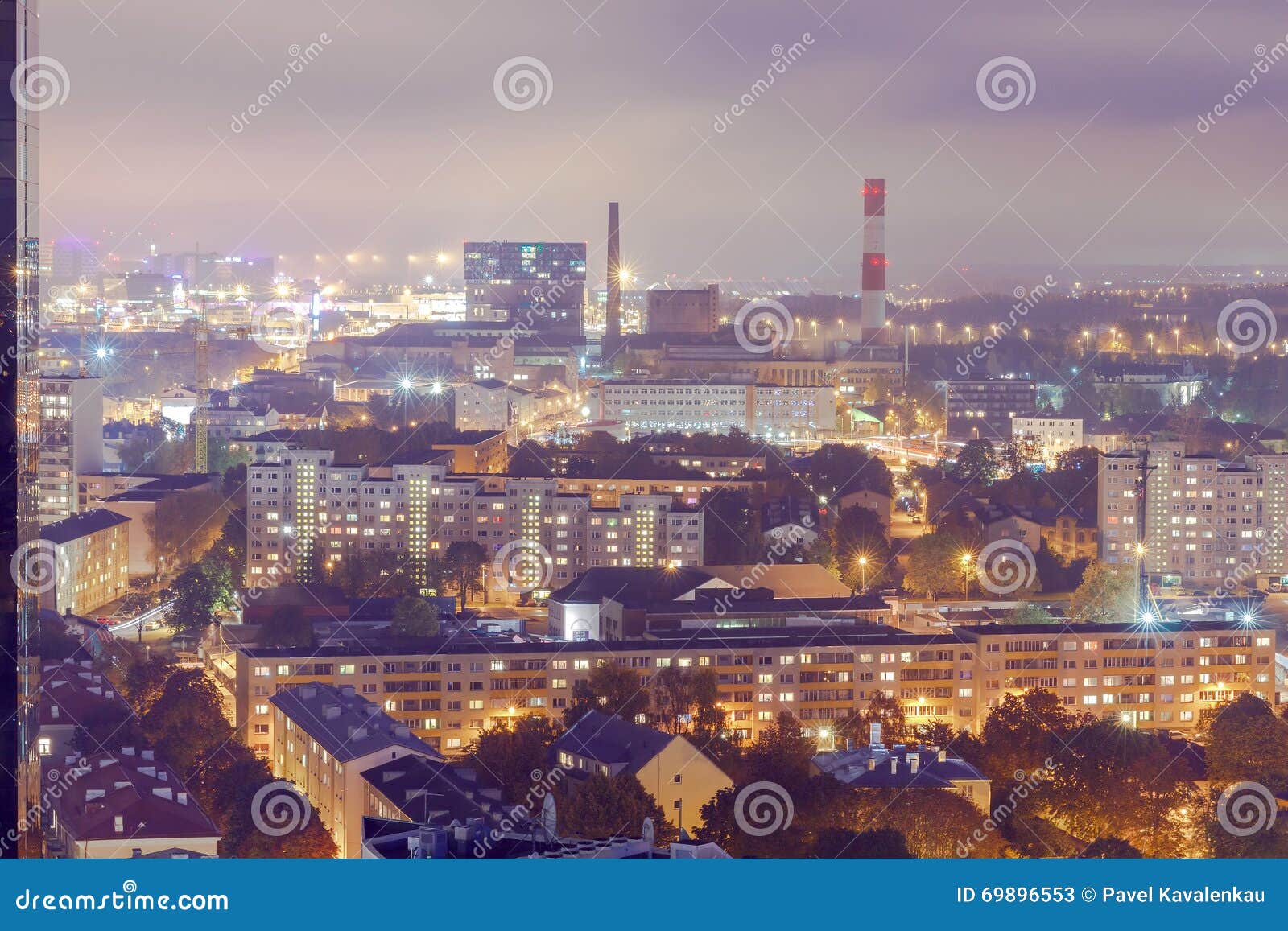 Tallinn at Night from a Height. Stock Image - Image of trip, travel ...