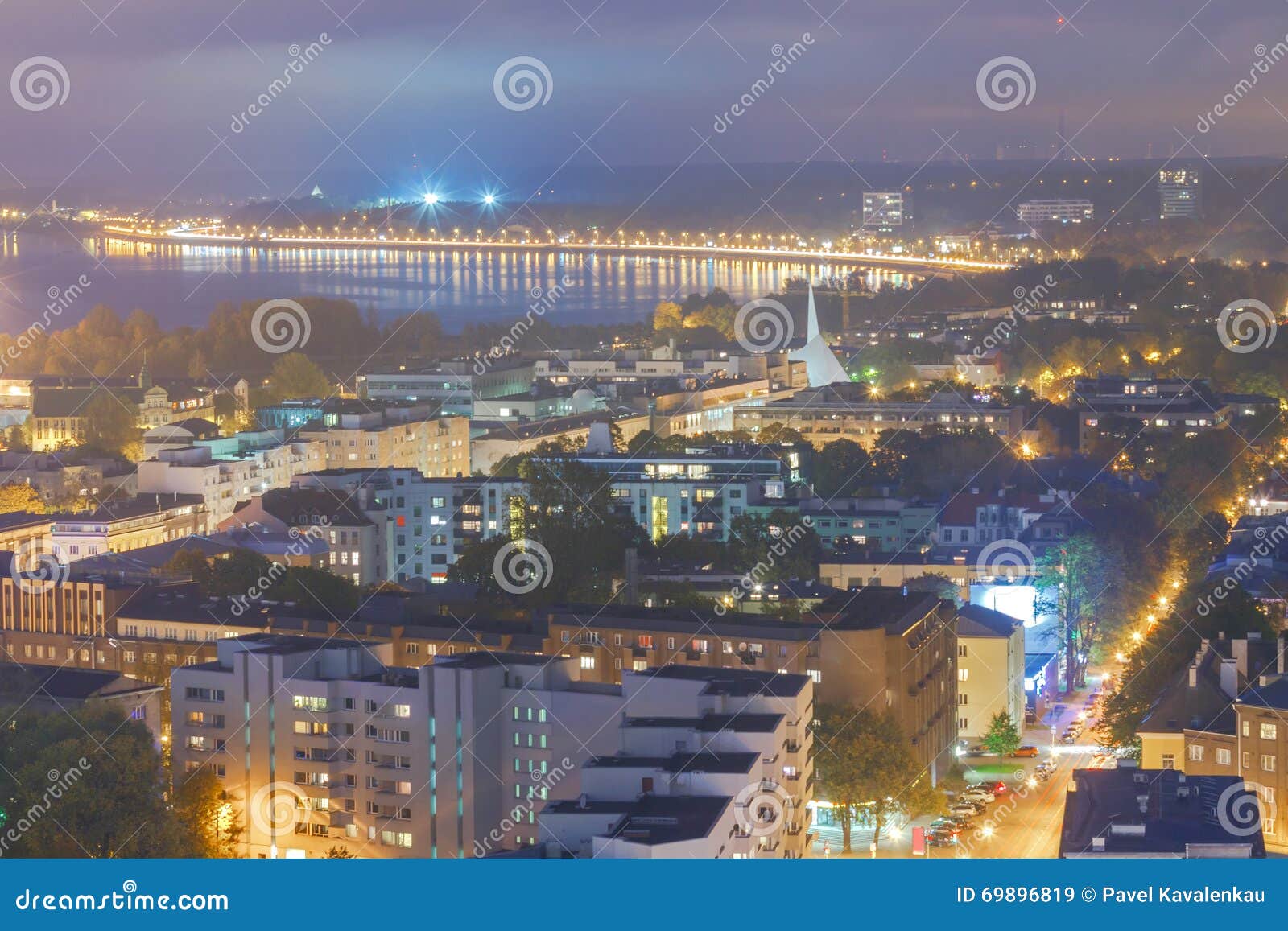 Tallinn at Night from a Height. Stock Image - Image of heritage ...