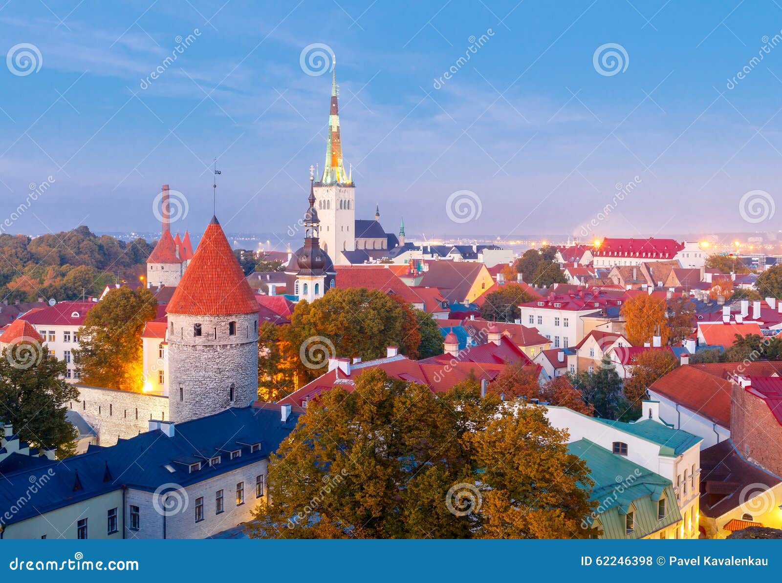 Tallinn. Old Town at night stock photo. Image of view - 62246398