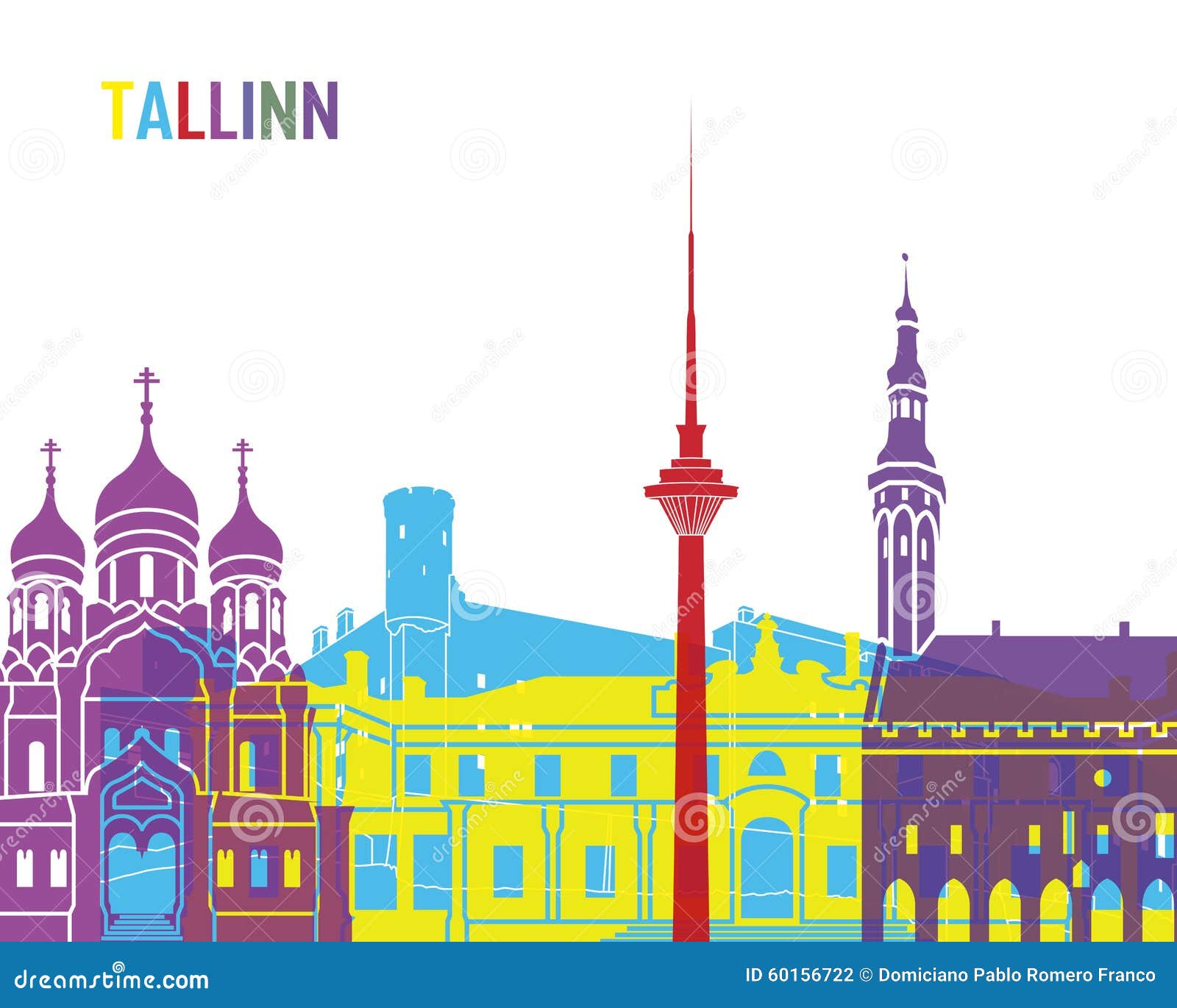 Tallinn skyline pop stock vector. Illustration of tallinn - 60156722
