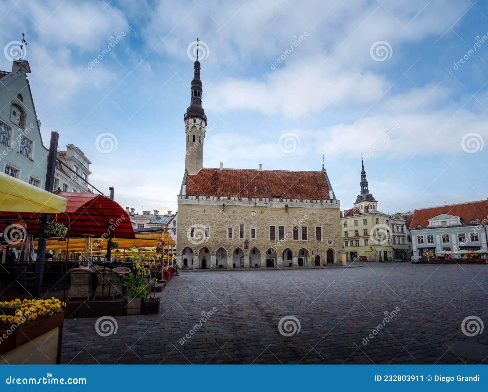 Tallinn Town Hall at Town Hall Square - Tallinn, Estonia Editorial ...