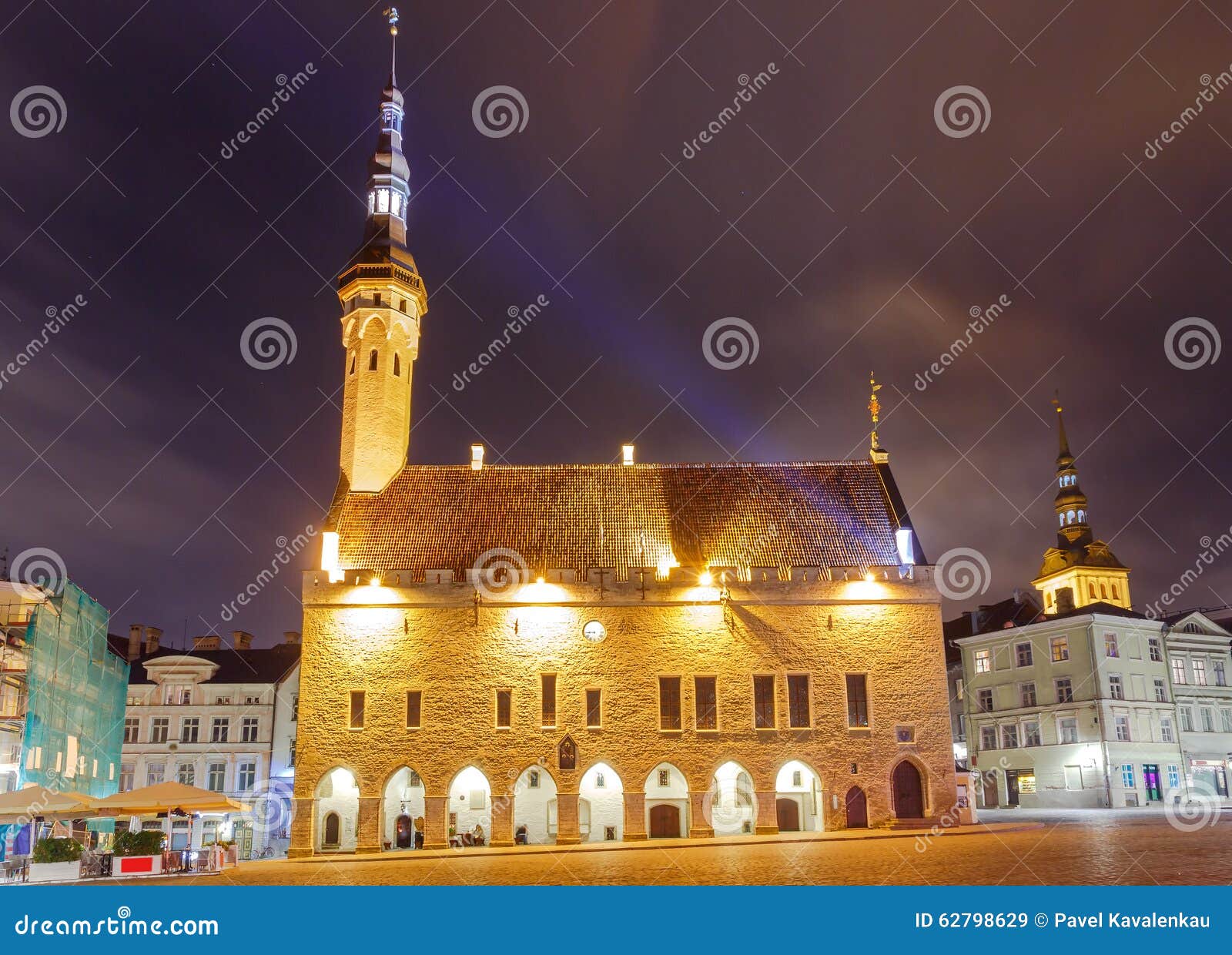 Tallinn. Town Hall Square stock image. Image of construction - 62798629