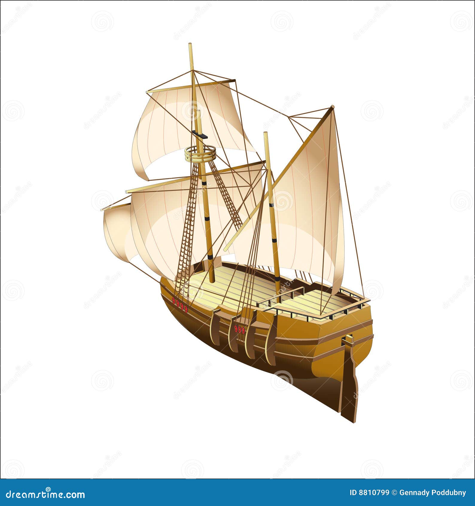 Tallship stock vector. Illustration of tallship, white - 8810799